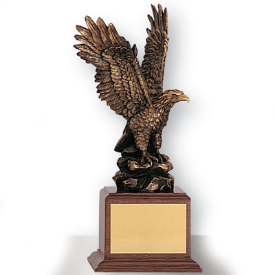 12 Inch Brass Electroplated Eagle Trophy