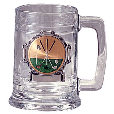 15 Ounce Glass Tankard Mugg with Pewter Cast-Takes 2 Inch Insert