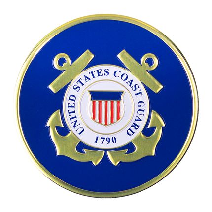 2 Inch Round Raised and Color Printed U.S. Coast Guard Shield Emblem ...