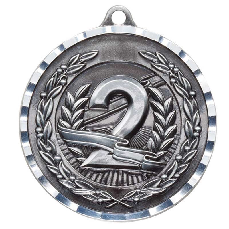 2 Inch Second Place Medal in Antique Silver Finish
