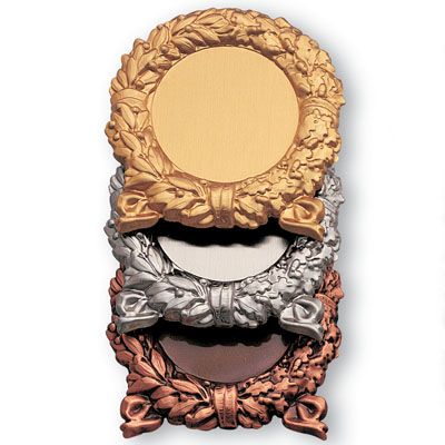3-3/8 Inch Laurel Wreaths Plaque Mount-Holds 2 Inch Insert/Multiple ...