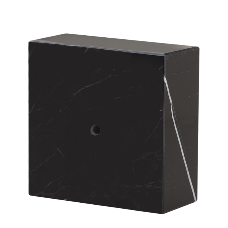 4-3/4 x 4-3/4 x 2-1/4 Black Marble Base-With Center Hole