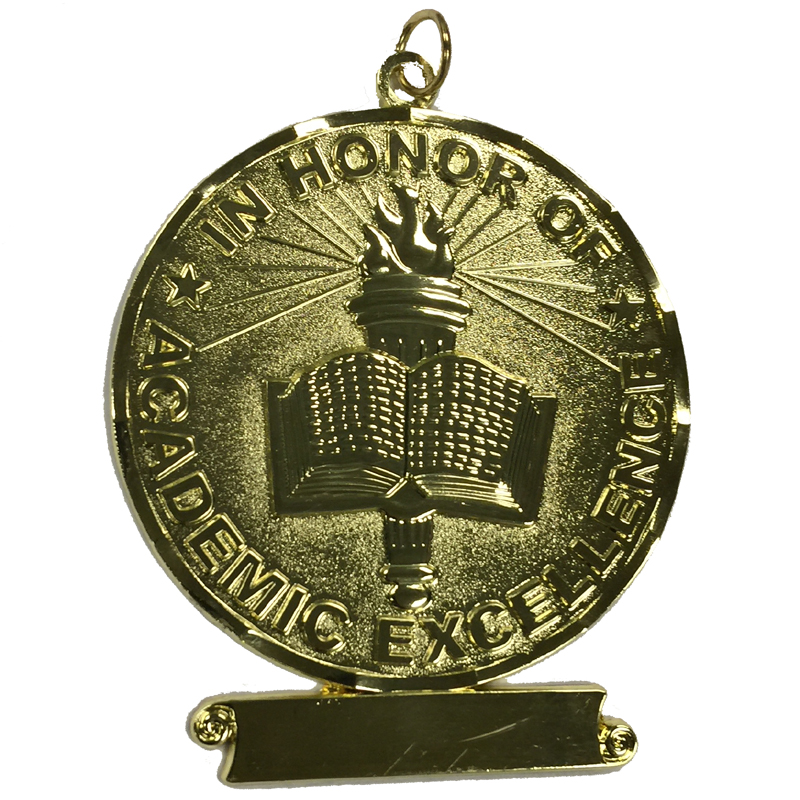 3 Inch In Honor of Academic Excellence Medal comes in Bright Gold, Gold ...