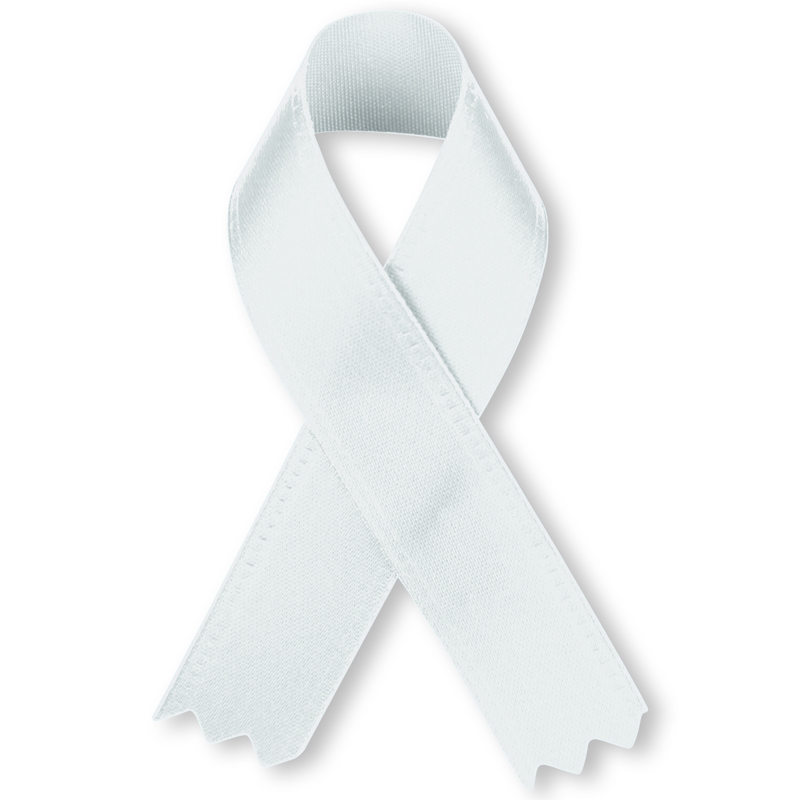 3 x 2-1/4 Inch White Satin Awareness Ribbon- Support First Responders ...