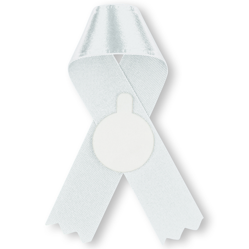 3 x 2-1/4 Inch White Satin Awareness Ribbon- Support First Responders ...