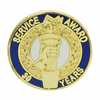 3/4 Inch Gold "Service Award 30 Years" with Torch and Hand Enameled ...