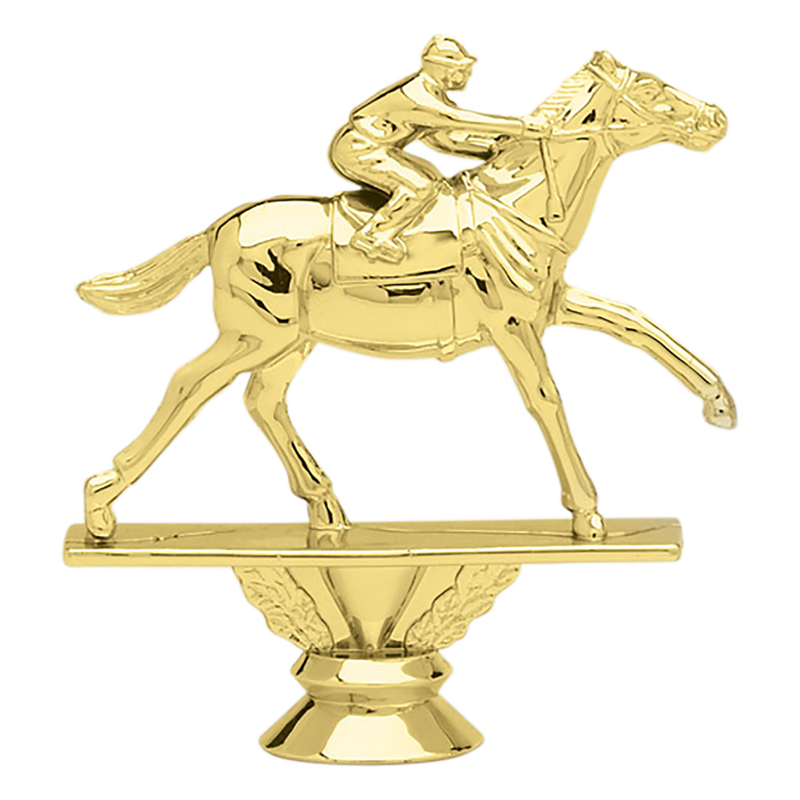 4-1/4 Inch Gold Plastic Horse Racing Trophy Figure