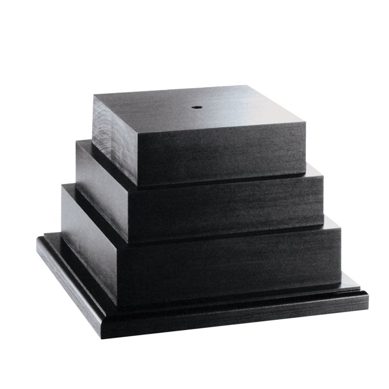 7 Inch Black Wood Perpetual 3-Tiered Trophy Base