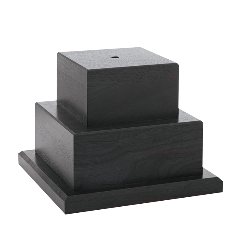 7 Inch Black Wood Perpetual 2-Tiered Trophy Base