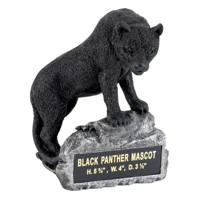 5-3/4 Inch Painted Resin Panther on Rock Sculpture Trophy
