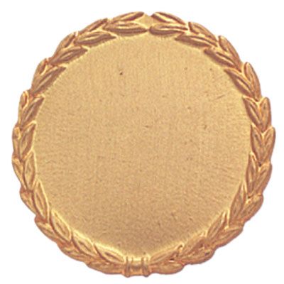 3/4 Inch Gold Round and Plain with Bordered Wreath Lapel Pin