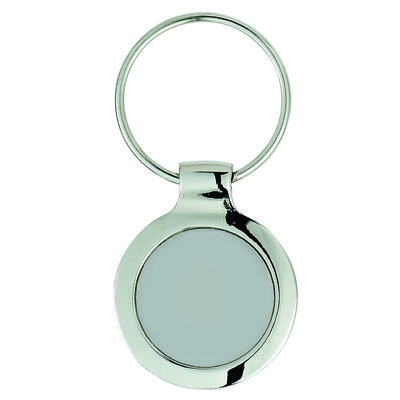 2-3/4 Inch Silver Plain and Round Key Chain