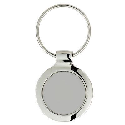 2-3/4 Inch Silver Plain and Round Key Chain