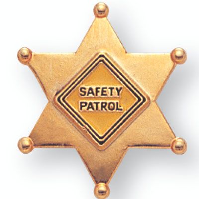 7/8 Gold Safety Patrol Badge Enameled Lapel Pin