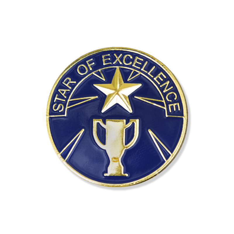 1 Inch Round "Star of Excellence" Lapel Pin