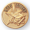 3/4 Inch Round "Star Student" with Star Enameled Lapel Pin