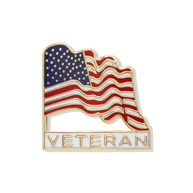 Veteran Pin | Small American Flag Label Pin | Awards & Gifts R Us