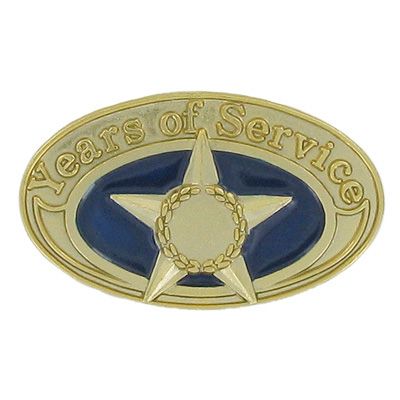 1 Inch Gold "Years of Service" with Star Enameled Lapel Pin