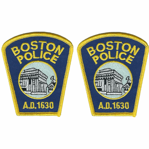 2 Hat Size Boston Police Patches
