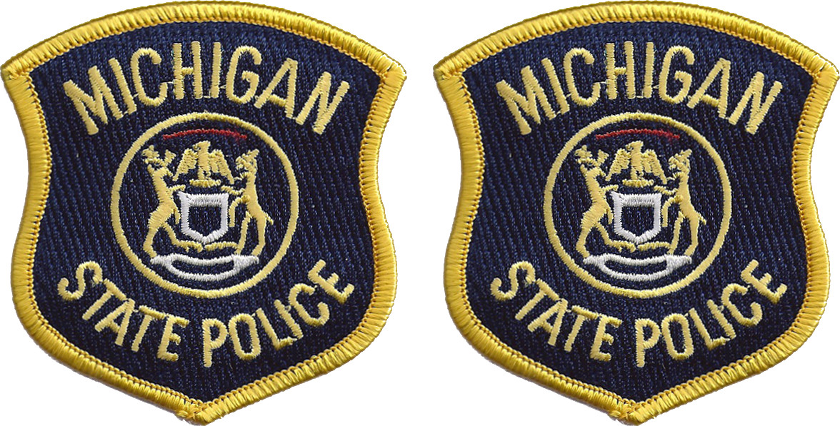 2 Hat Size Michigan State Police Patches