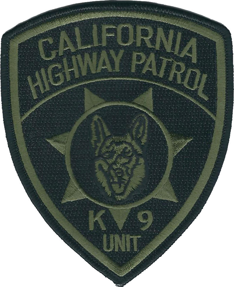 California Highway Patrol K9 OD Green Shoulder Patch - New Design