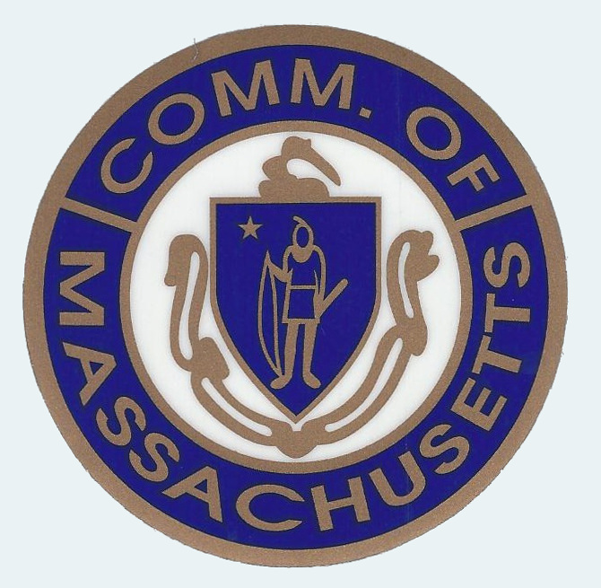 Commonwealth of Massachusetts State Seal Round Decals for Inner Window