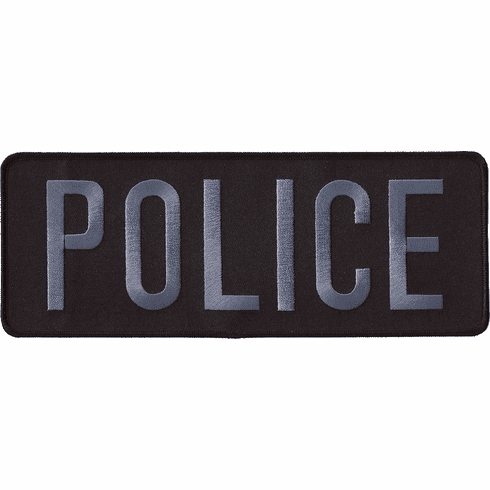 Large Gray on Black Police Back Subdued Patch