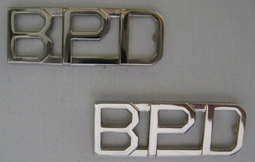 BPD Boston Police Department Collar Letter Pins - Silver