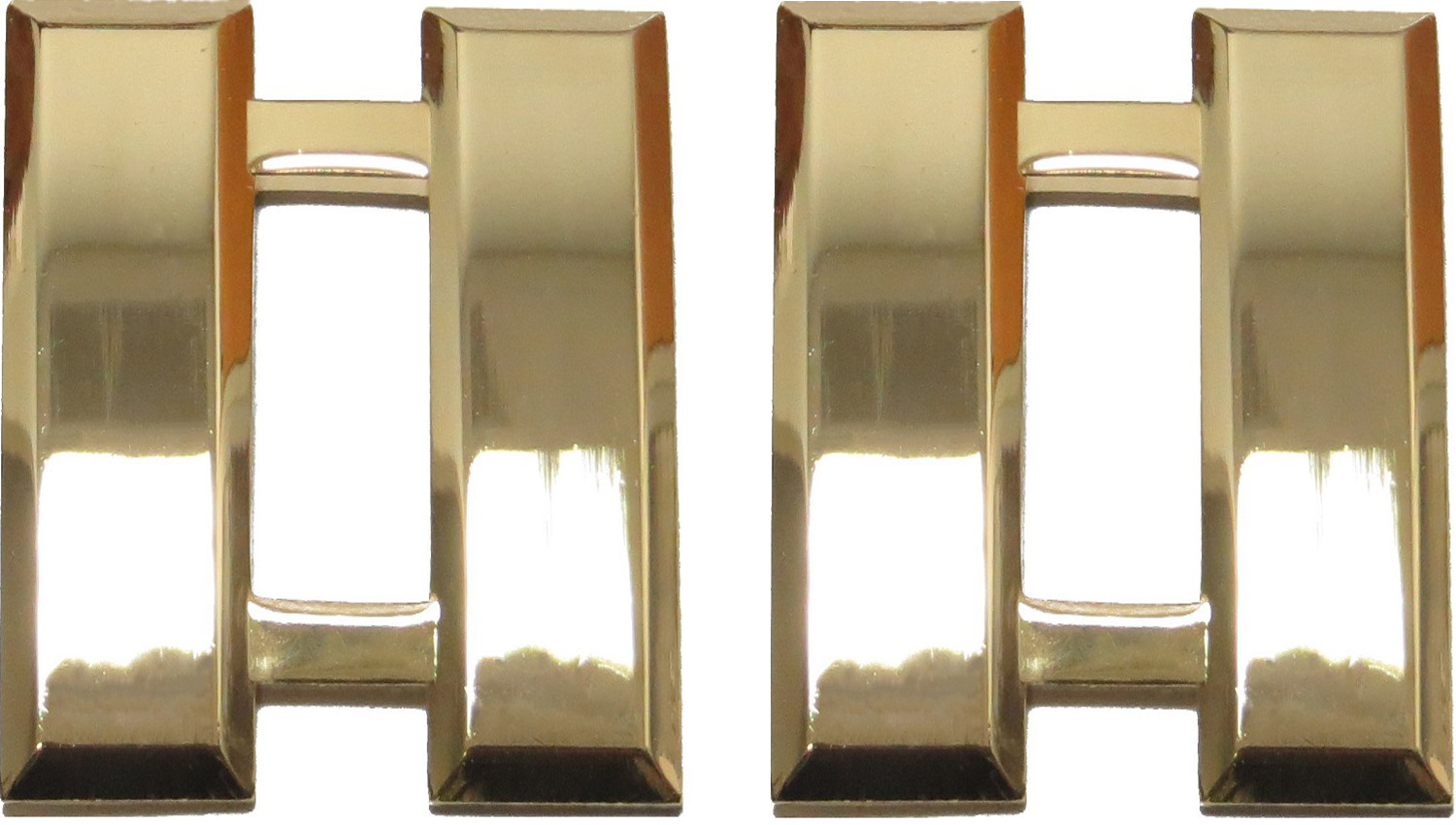 Captain Bars, Gold Plated, Large, Pair