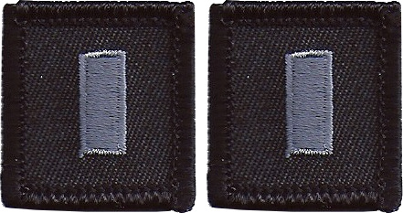 Police Lieutenant Insignia Subdued Gray on Black 1" Collar Patch Pair