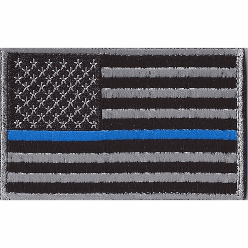 Thin Blue Line Subdued United States Flag Patch with Velcro