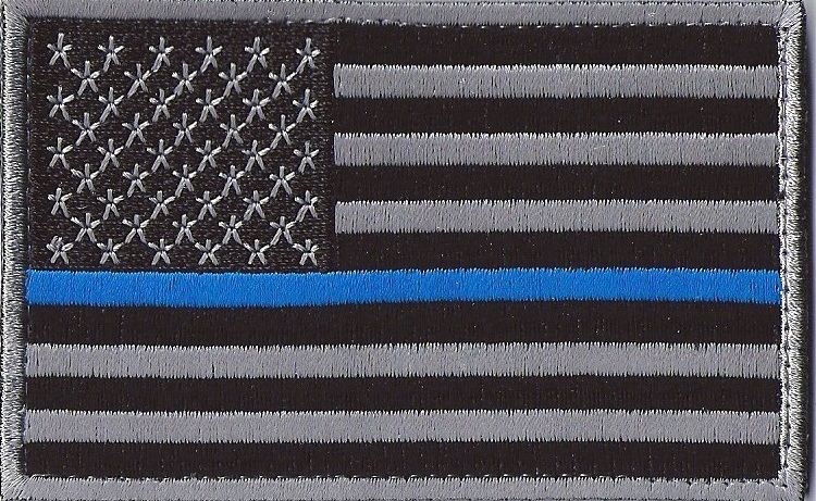 Thin Blue Line Subdued United States Flag Patch with Velcro