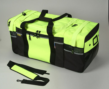 Neon Yellow Gear Bag with Refective Strips - Reflective Bags & Backpacks