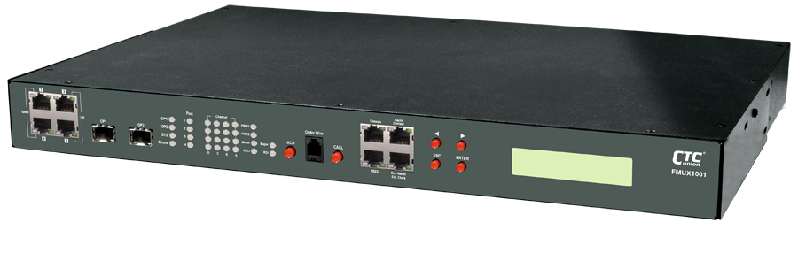 FMUX1001, Managed Gigabit Fiber Multiplexer for 16 E1 or T1 + 4 GbE Ports