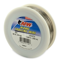 AFW Monel Trolling Wire, Nickel-Copper Alloy, 60 lb (27 kg) test, .031 ...