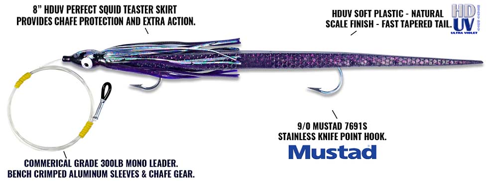 Hogy Lures 18" UV Tandem Sword Rig Skirted