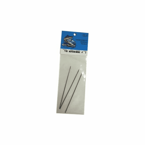 4" Mortician Needles for rigging bait, 3 per pack.