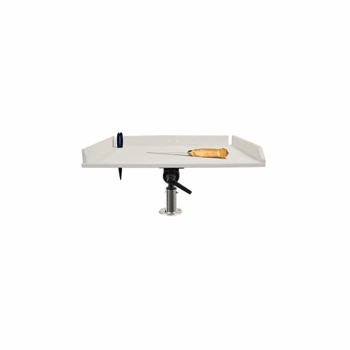 TACO 20" Poly Filet Table w/Adjustable Gunnel Mount - White