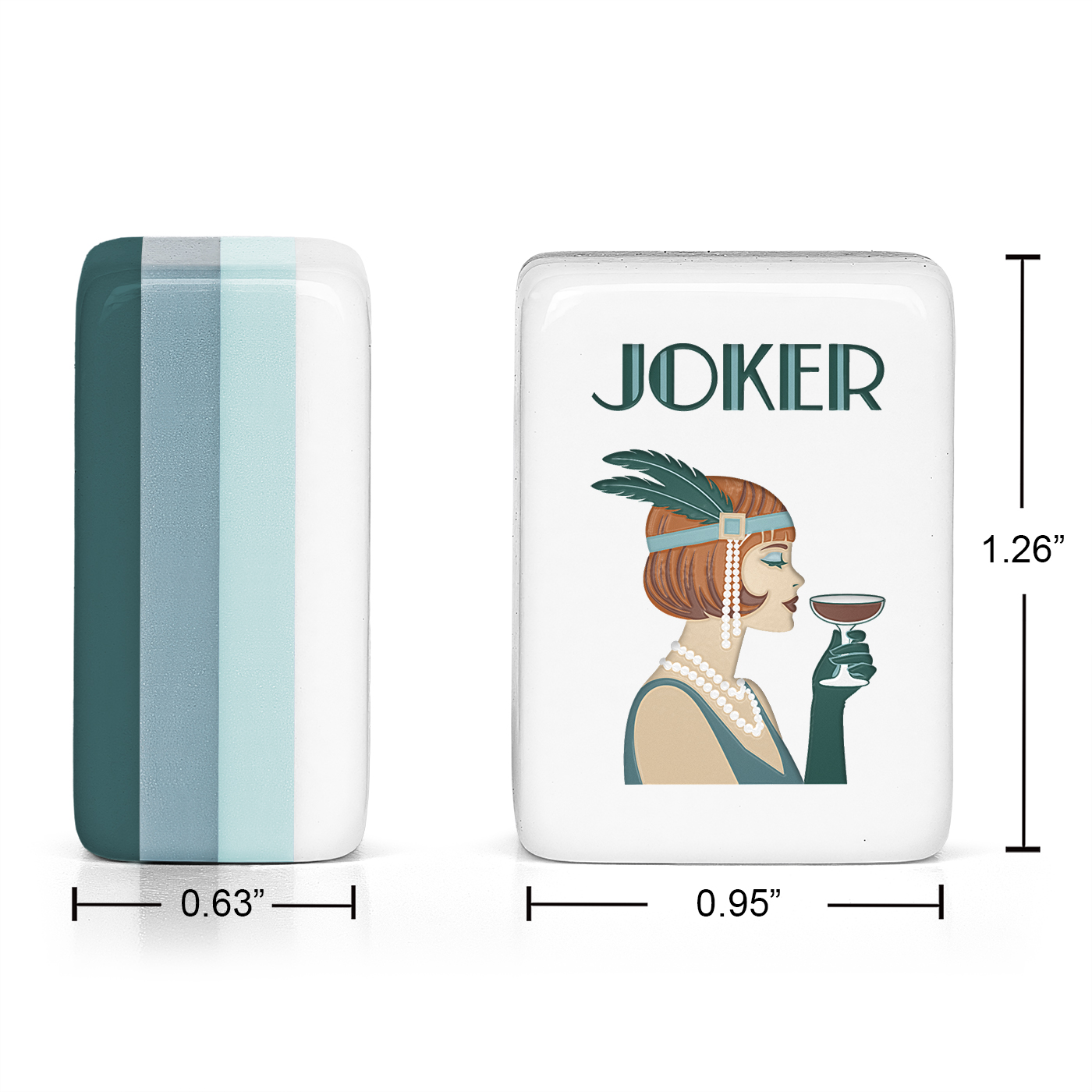 Teal Art Deco Collection American Mahjong Tile Set (160pc) 1.26in ...