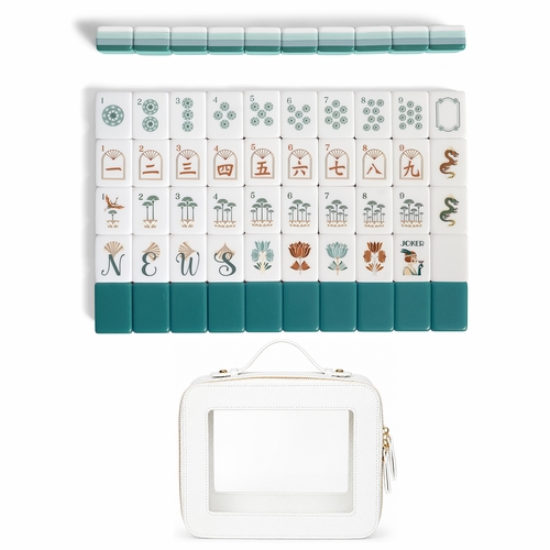 Teal Art Deco Collection American Mahjong Tile Set (160pc) 1.26in ...