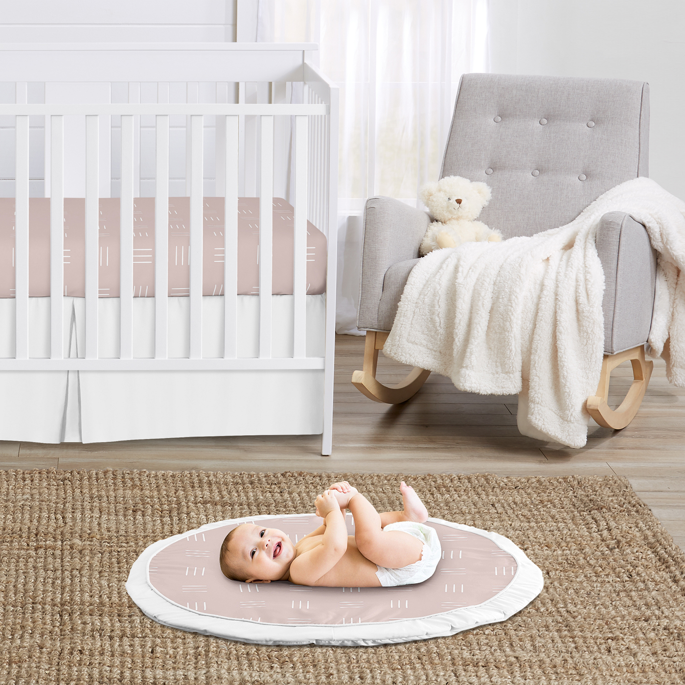 Boho Hatch Mauve and White Playmat
