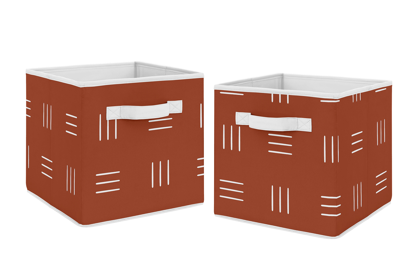 Boho Hatch Rust and White Foldable Fabric Storage Bins