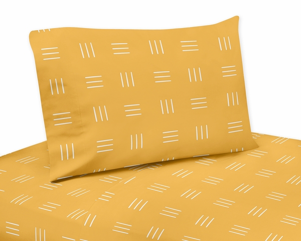 Boho Hatch Yellow and White Twin Sheet Set