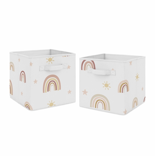 Boho Rainbow Collection Foldable Fabric Storage Bins