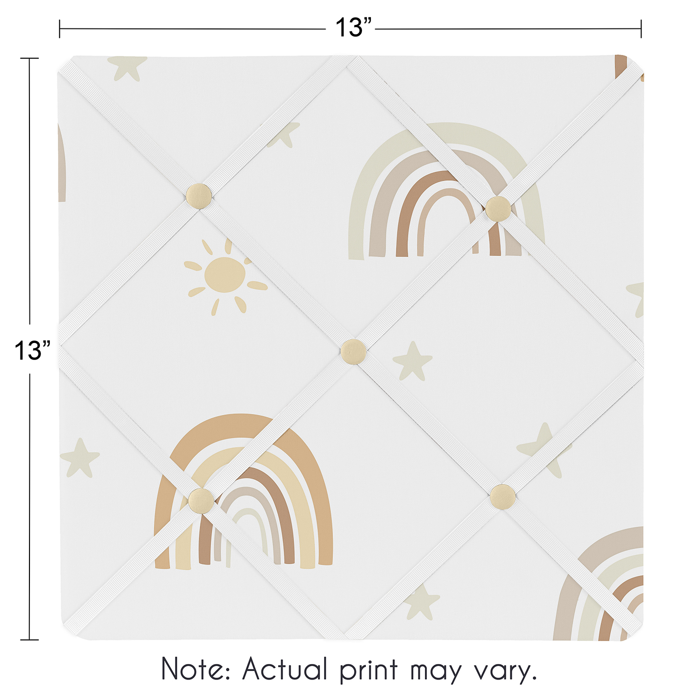 Boho Rainbow Neutral Collection Fabric Memo Board