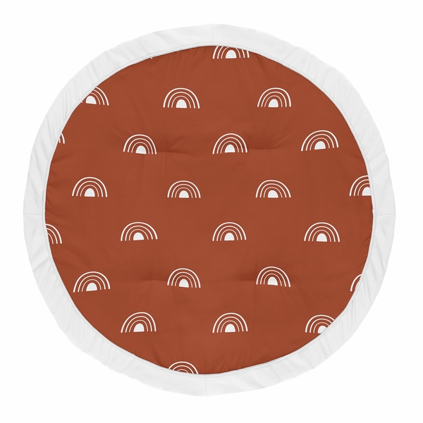 Boho Rainbow Rust and White Playmat
