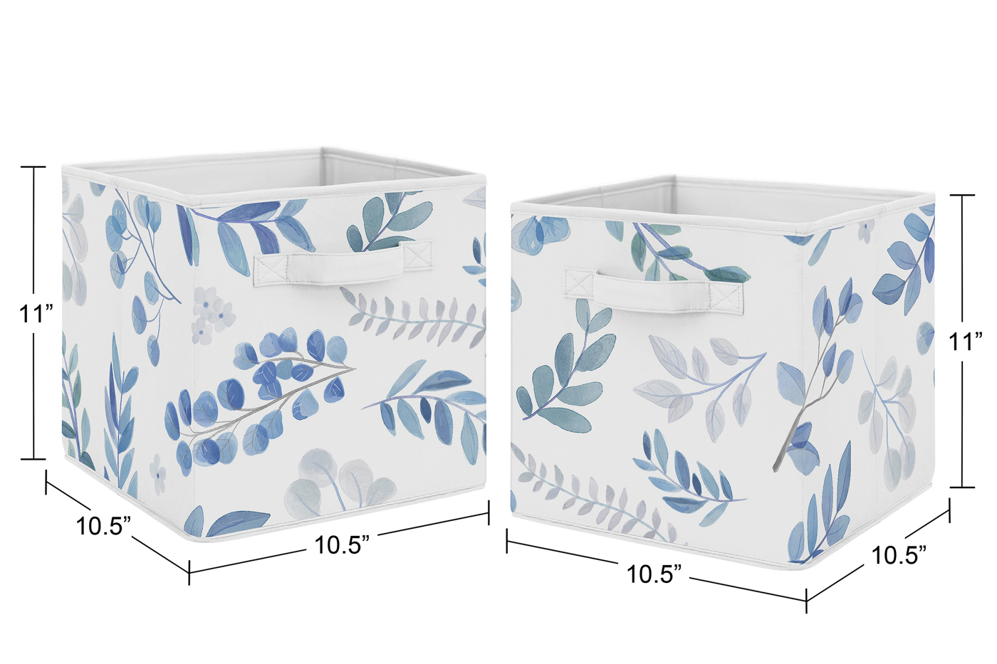Botanical Blue Collection Foldable Fabric Storage Bins