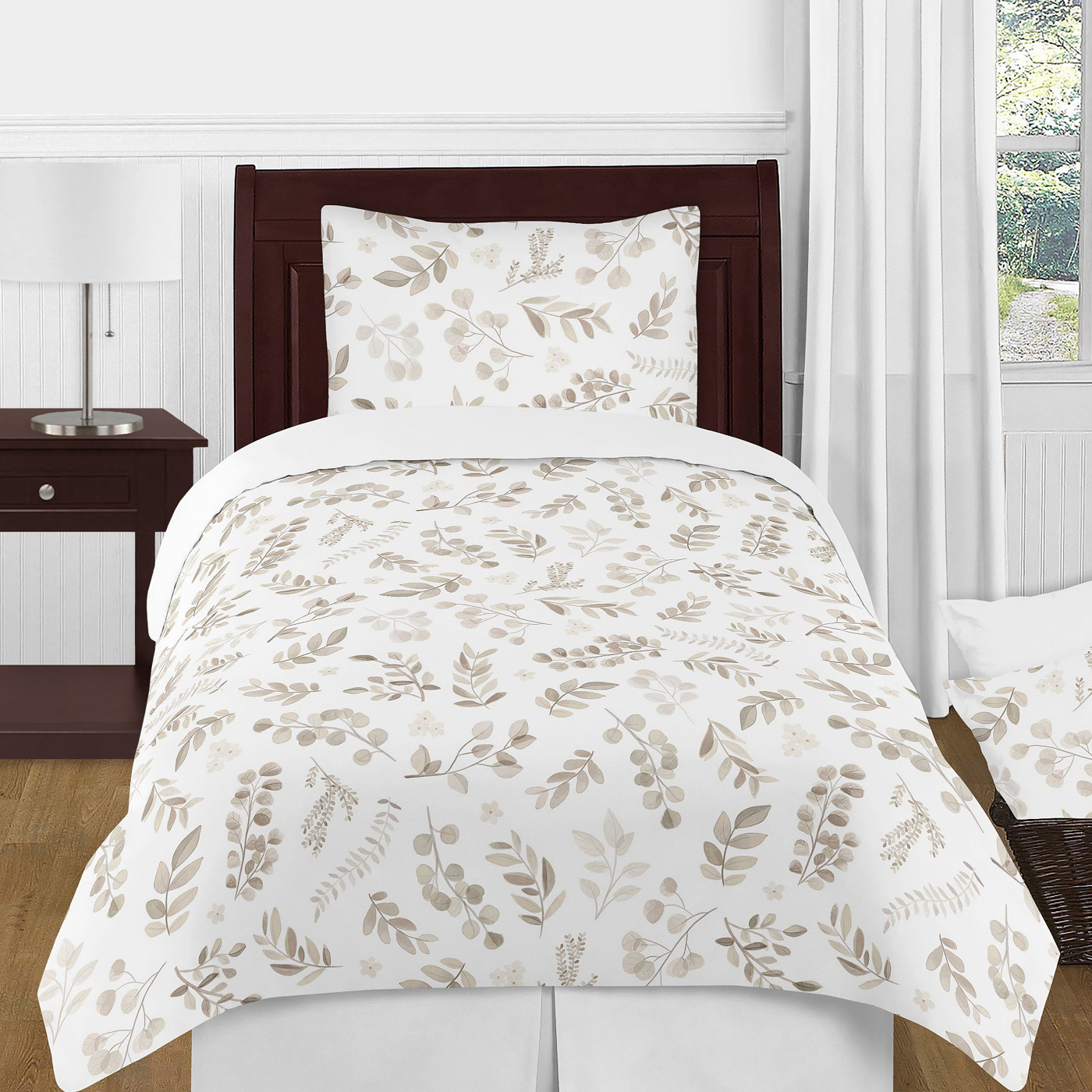 Botanical Taupe Collection Twin Bedding