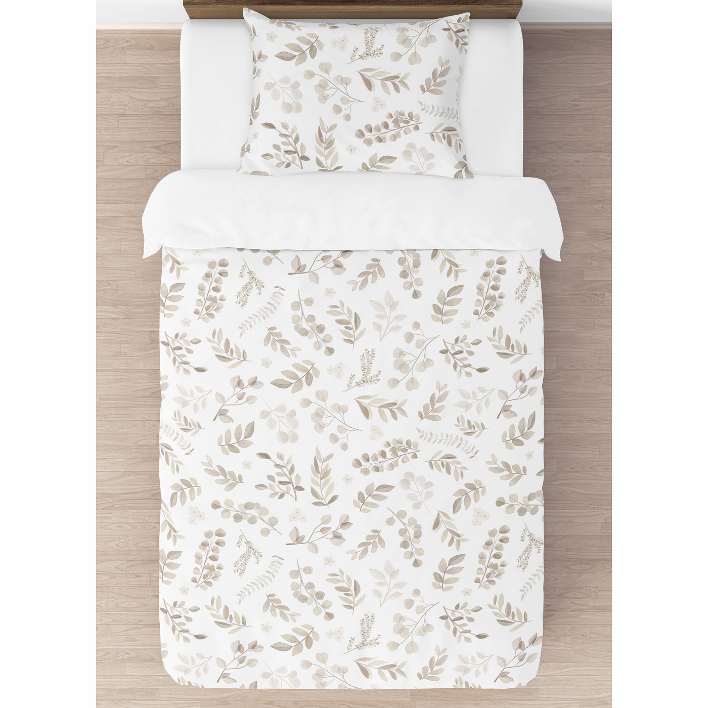 Botanical Taupe Collection Twin Bedding