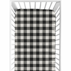 Buffalo Check Black and White Photo Op Crib Sheet - Wild & Free